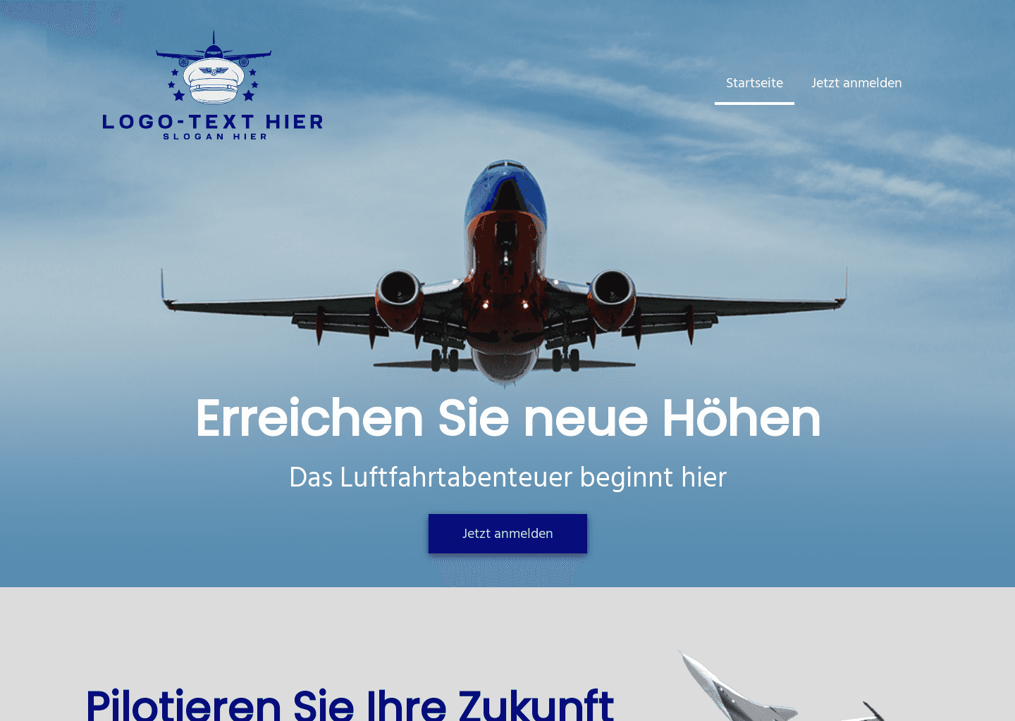 Flugzeugführerklasse Website-Builder | Design.com
