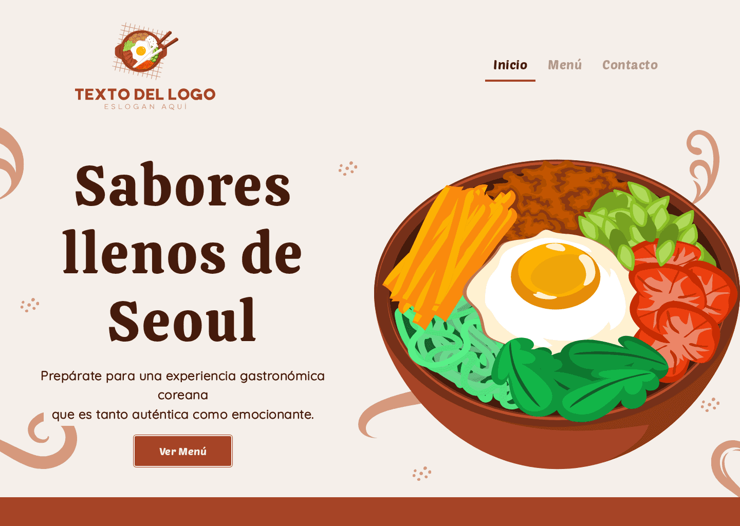 Restaurante de cocina coreana Creador de sitios web | Design.com