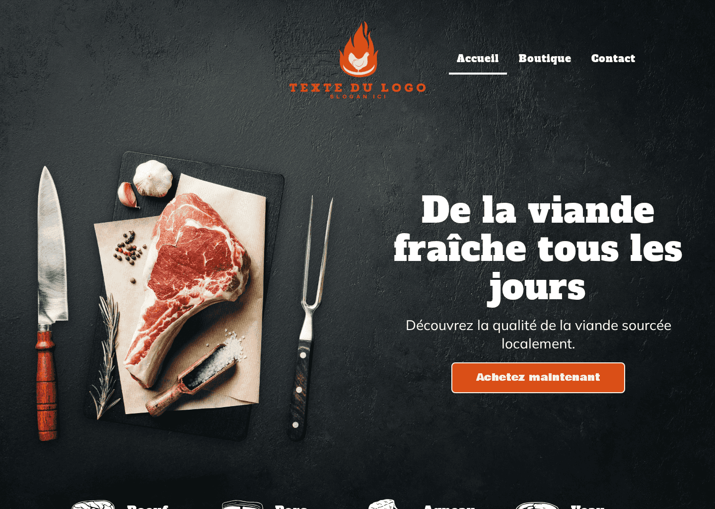 Bistro de Viande Barbecue Créateur de site Web | Design.com