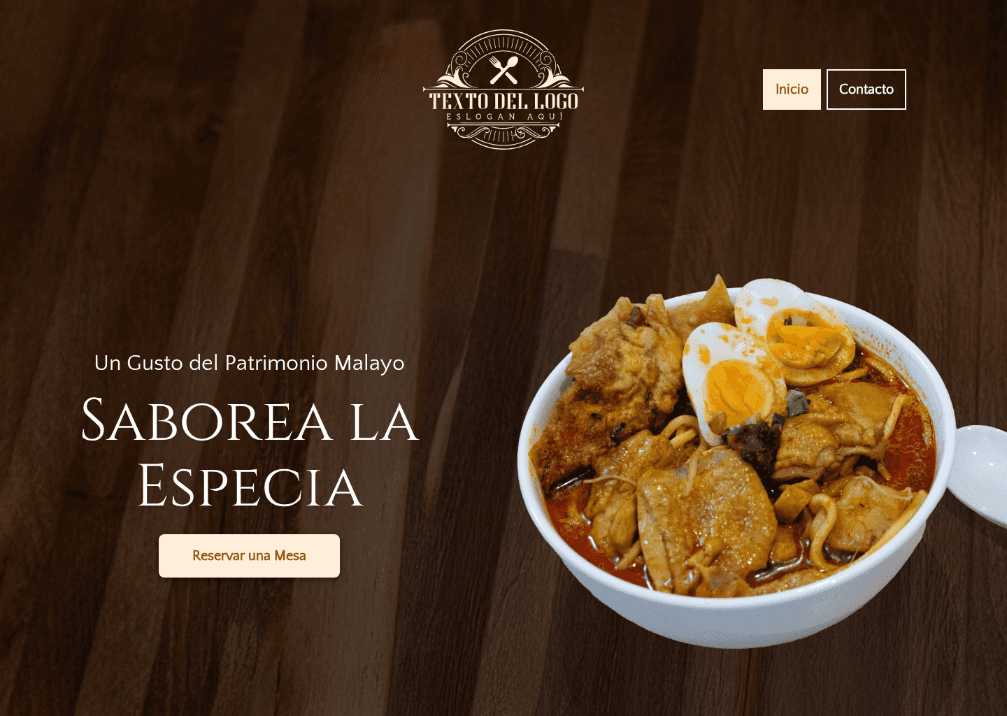 Restaurante de cocina malaya Creador de sitios web | Design.com