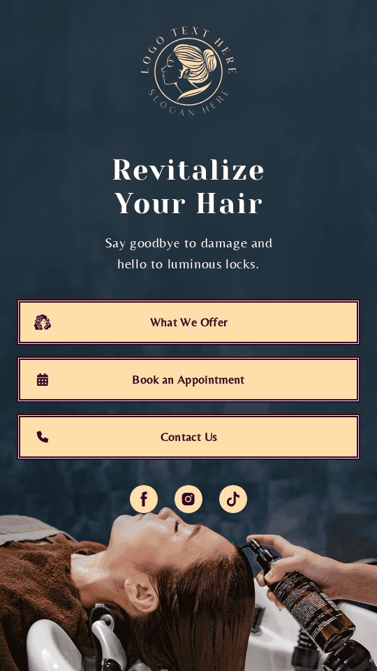 Hair Salon Booking | Link in Bio Template | Create a Bio Link | Design.com